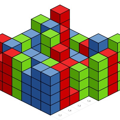 Isometric Grid With Cube Stacks - OpenProcessing