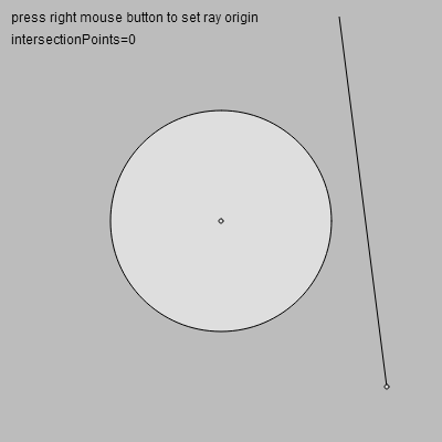 Ray-Circle Intersection - OpenProcessing